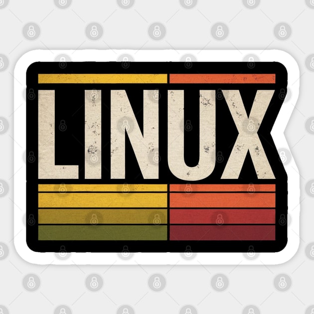 LINUX - RETRO TEN LINE - Linux - Sticker | TeePublic